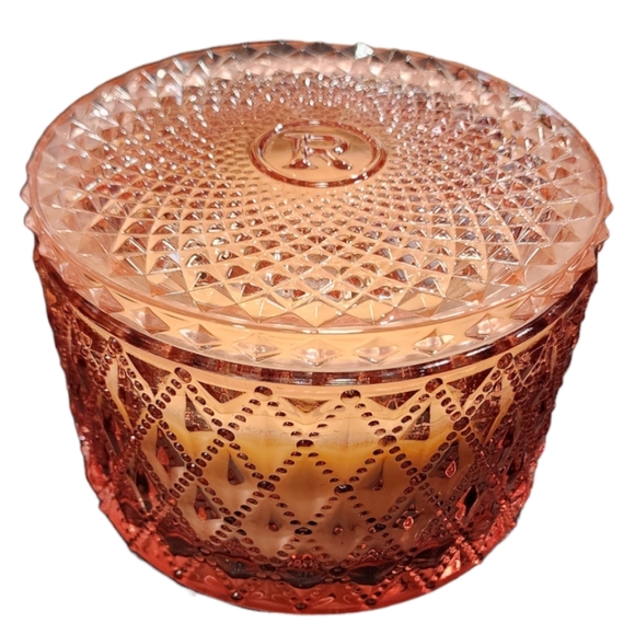 Red Leaf Home | Accents | Red Leaf Home Fig Magnolia Pink Cut Glass 3 ...